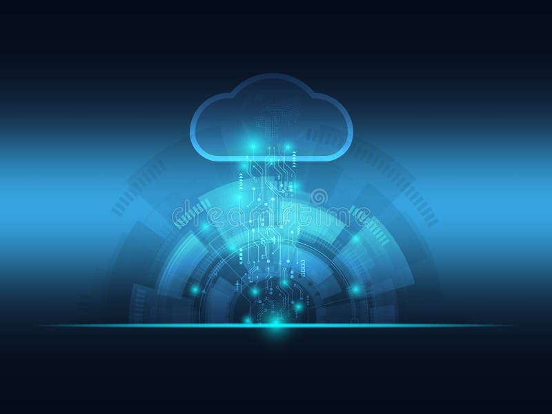 Abstract Futuristic Blue Cloud and Big Data Technology Background Stock ...