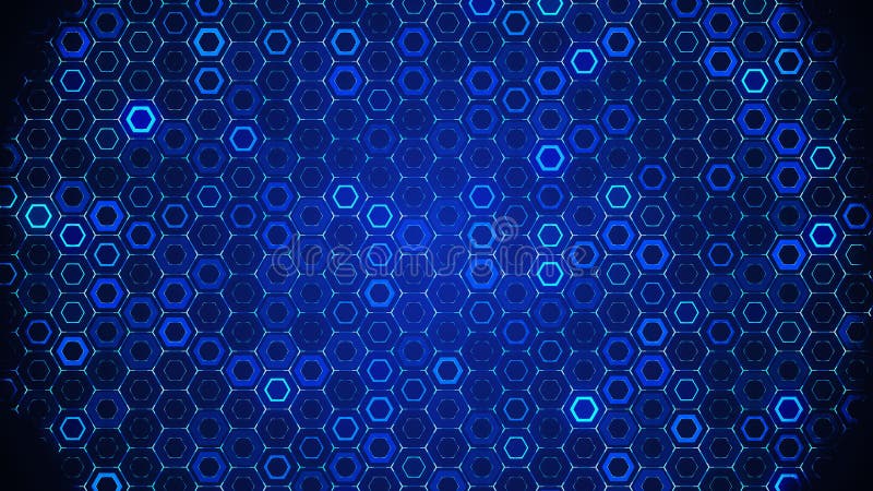Abstract Futuristic Blue Shine Hexagon Grid Pattern Digital Technology ...
