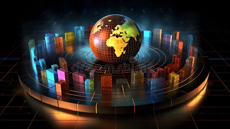 Abstract Futuristic Business Strategy Data Graph Background. Generative ...