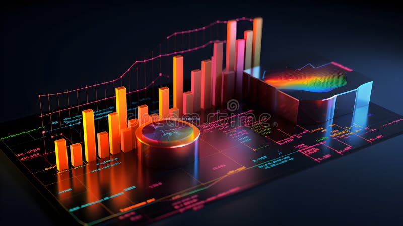Abstract Futuristic Business Strategy Data Graph Background. Generative ...