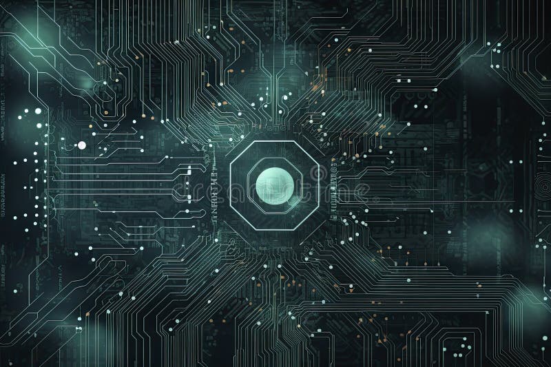 Abstract and Futuristic Circuit Board Background Pattern with Particles ...