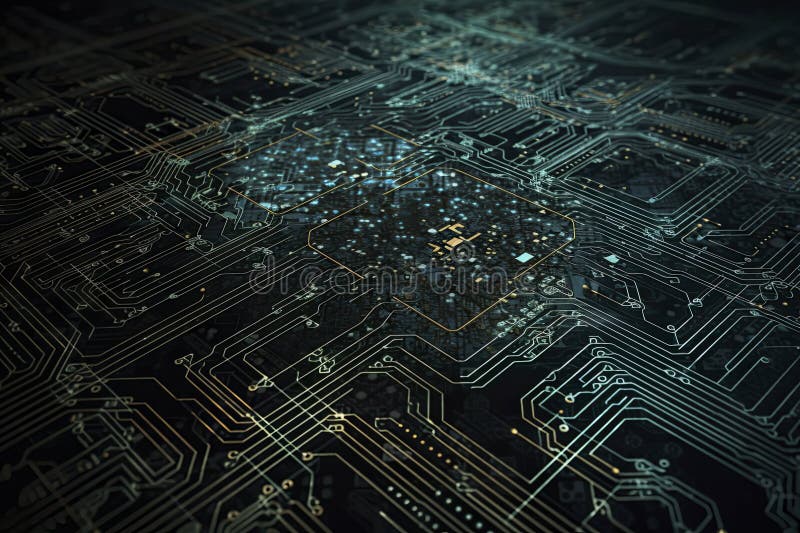 Abstract and Futuristic Circuit Board Background Pattern with Particles ...