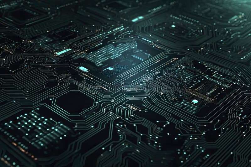 Abstract and Futuristic Circuit Board Background Pattern with Particles ...