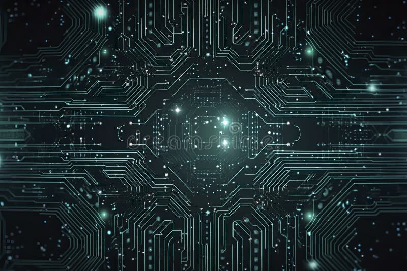 Abstract and Futuristic Circuit Board Background Pattern with Particles ...