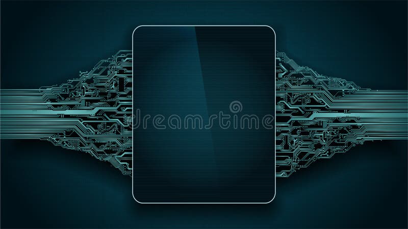 Abstract Futuristic Circuit Board with Electronic Display, Hi-tech ...