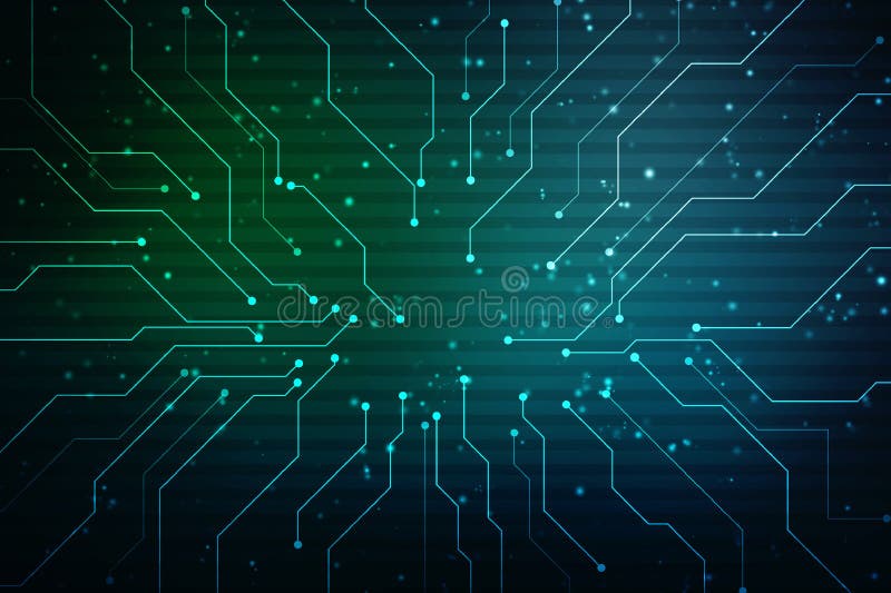 Abstract Futuristic Circuit Board Illustration, Circuit Board with ...