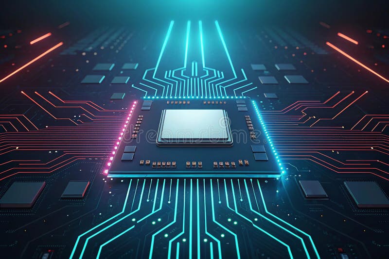 Abstract Futuristic Circuit Board, Illustration High Computer Digital ...