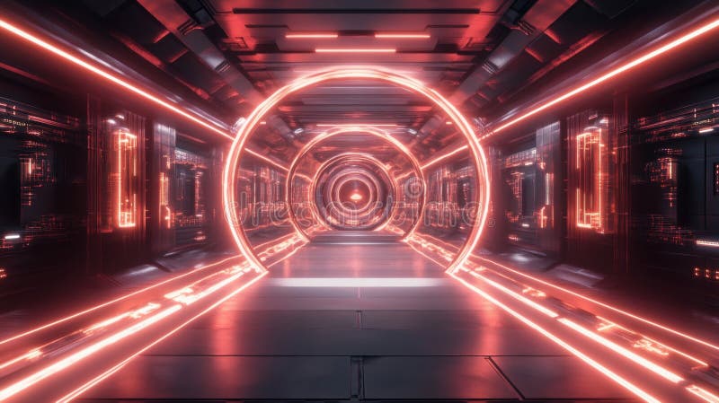 Abstract Futuristic Circuit Designs with Glowing Elements Stock ...