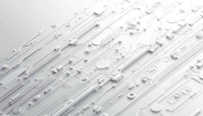 Abstract Futuristic Circuit Tech Pattern. Complex Grey Digital ...