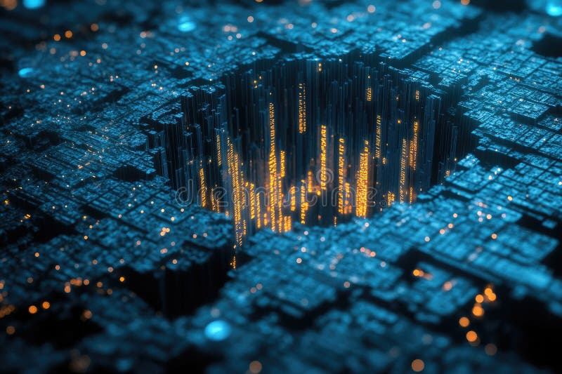 Digital Depths stock illustration. Illustration of artificial - 393713895