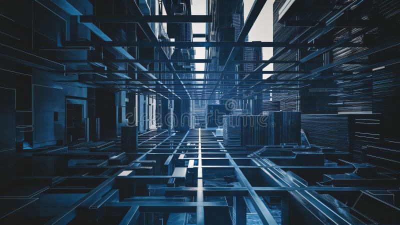 Abstract Futuristic Cityscape, Digital High Quality Image Stock ...