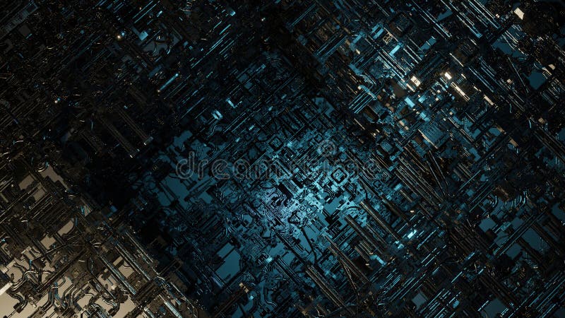 Abstract Futuristic Cityscape Digital Technology Background Stock ...