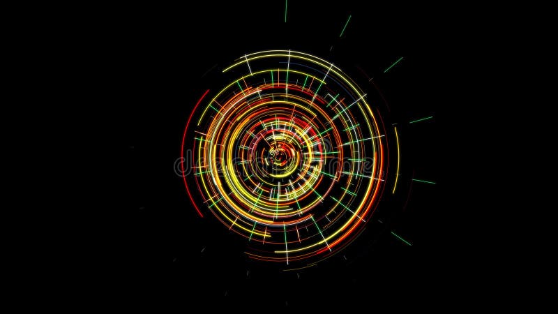 Abstract Futuristic Clockwork Mechanism that Glows with Red and Green ...