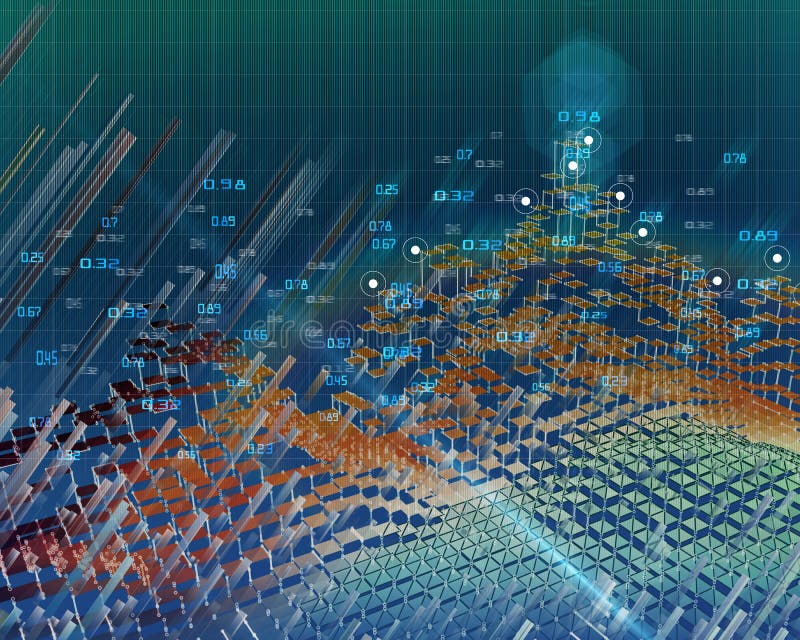 Abstract Futuristic Concept of Color Polygonal Formes. Big Data ...