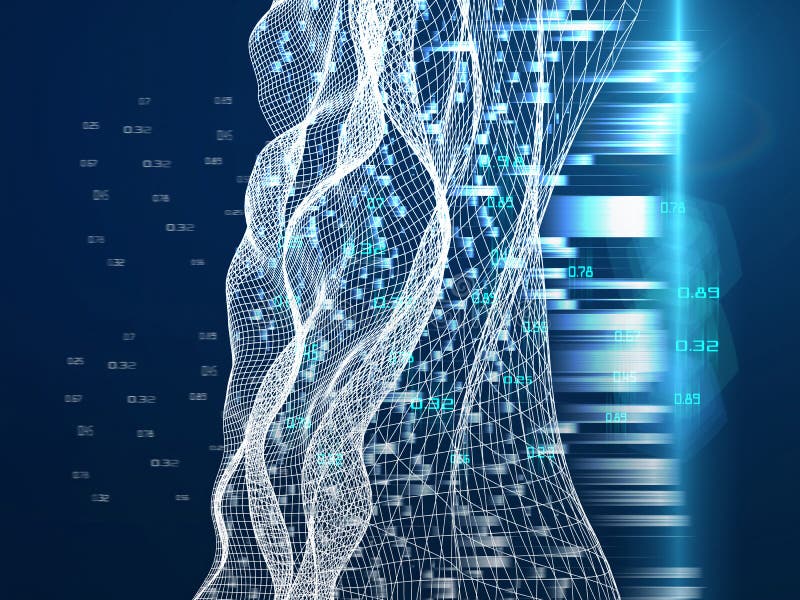 Abstract Futuristic Concept of Predictive Analysis. Big Data. Quantum ...