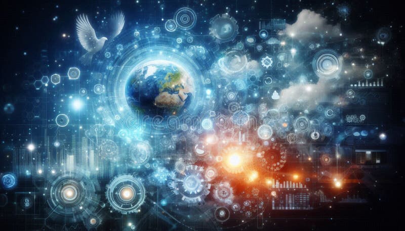 Abstract Futuristic Concepts and Schemes, High Computer Technology ...