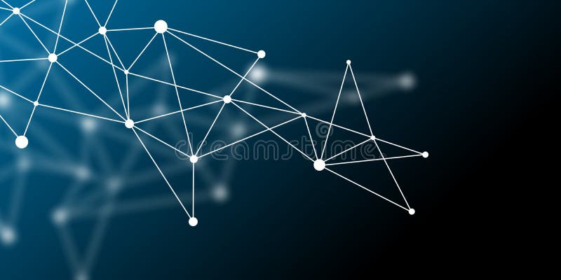 Abstract Futuristic Crypto Blockchain. White Dots and Shapes in ...