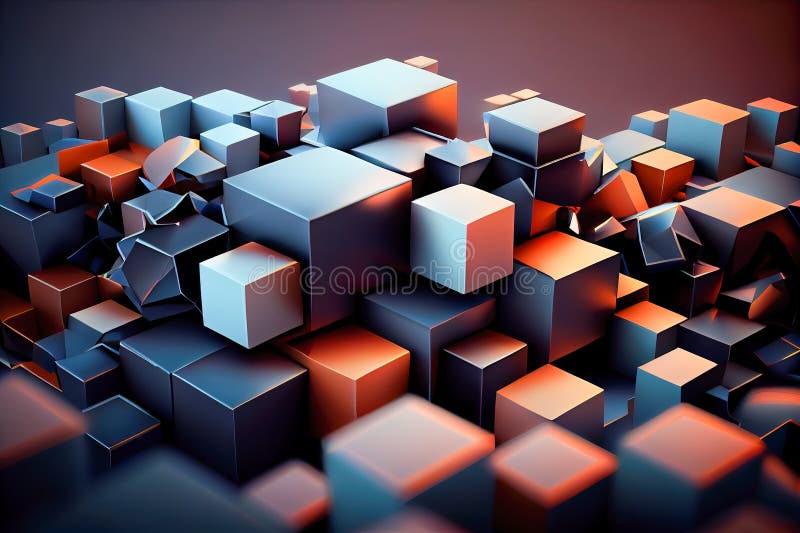 Abstract Futuristic Cubes Shape Background 3d Generative Ai Generative Ai Stock Image Image