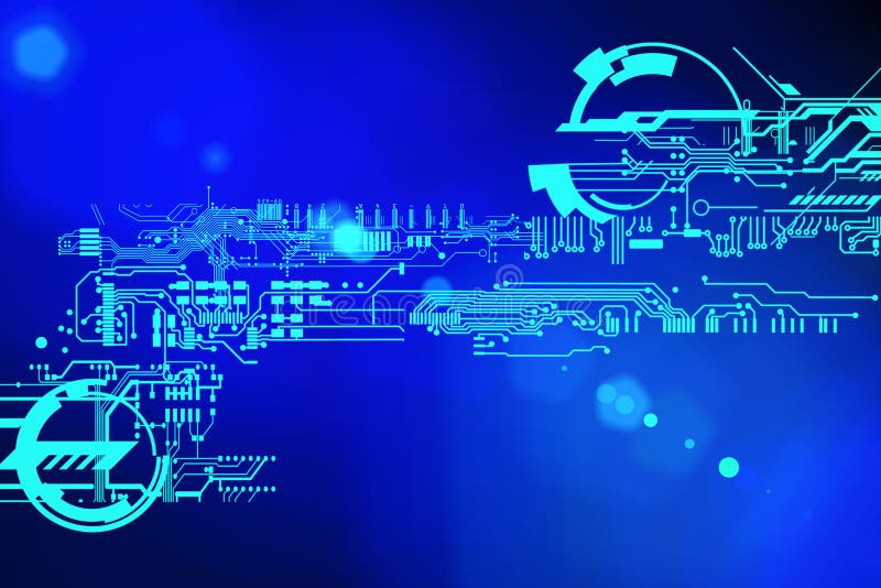 Abstract Futuristic Cyber Technology Background. Sci-fi Circuit Design ...