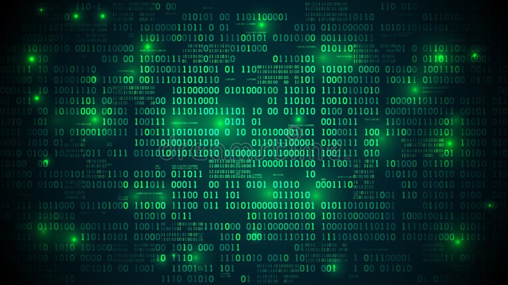 Abstract Futuristic Cyberspace With Binary Code Matrix Background With Digits Well Organized