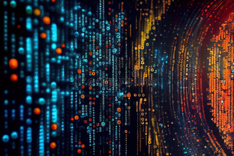 Abstract Futuristic Cyberspace with Binary Code Stock Illustration ...