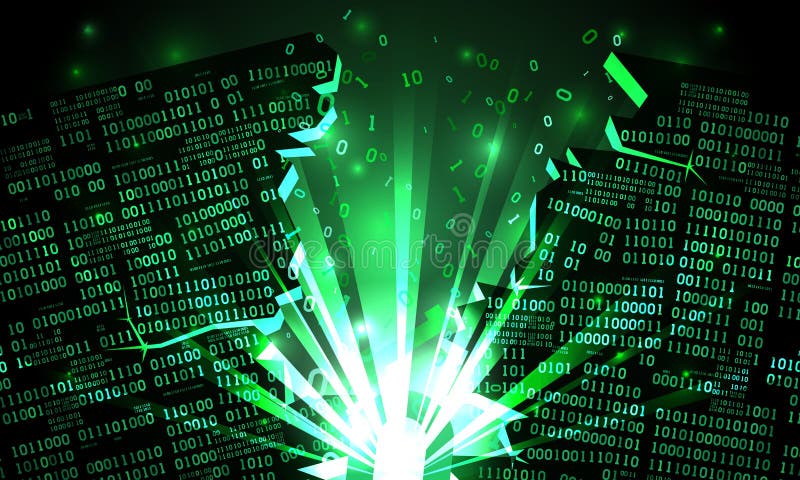 Abstract Futuristic Cyberspace with Binary Code, Matrix Background with ...