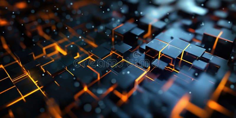 Abstract Futuristic 3D Background with Neon Colors. Geometric Shapes ...