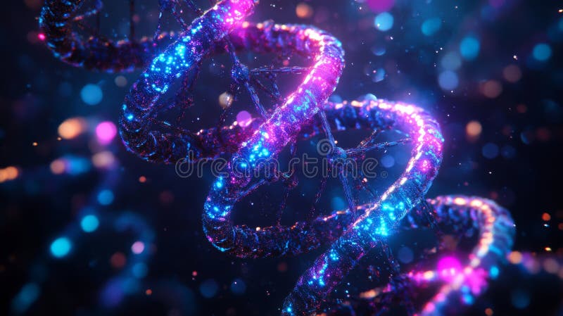 An Abstract, Futuristic 3D Visualization of Dynamic DNA Structures in a ...