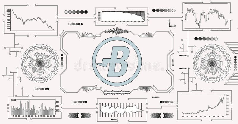 Abstract Futuristic Dashboard with Currency Charts on a White ... Abstract Futuristic Dashboard with Currency Charts on a White ...