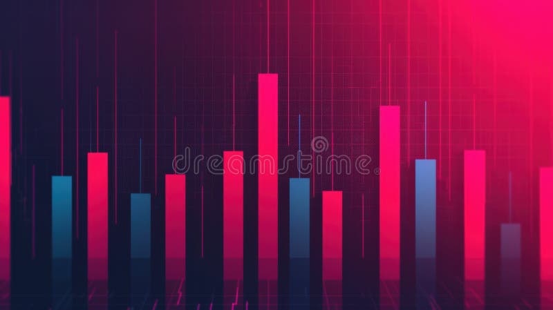 Abstract Futuristic Data Visualization Graph with Neon Colors ...