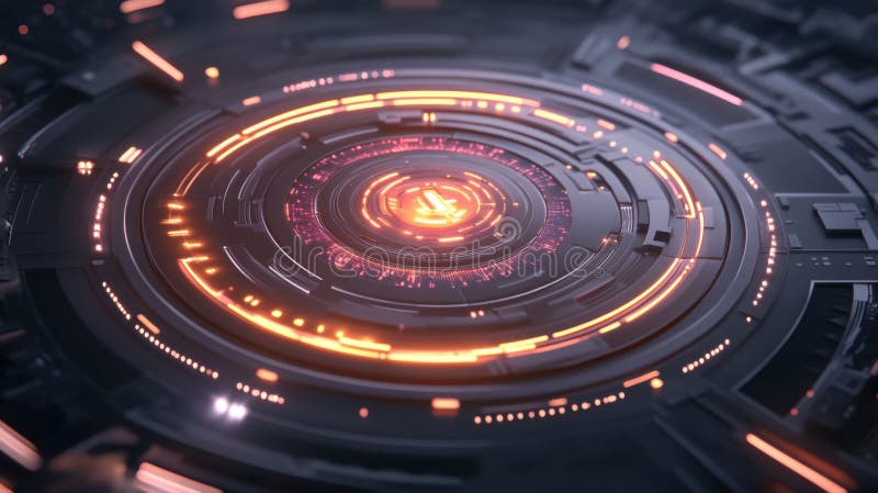 Abstract Futuristic Design Featuring Glowing Circular Patterns and ...