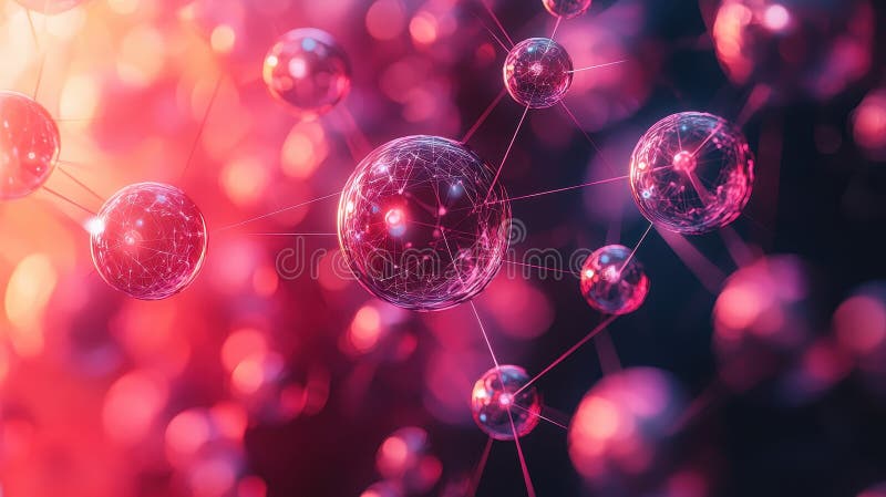 Abstract Futuristic Digital Connections with Transparent Nodes Stock ...