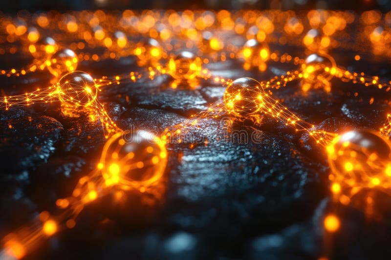 Abstract Futuristic Digital Connections with Transparent Nodes Stock ...