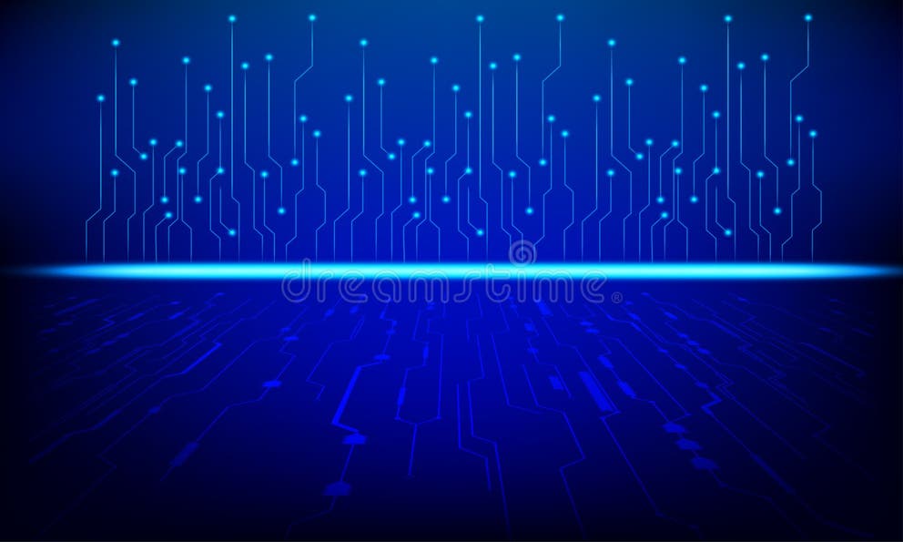 Abstract Futuristic Digital on a Dark Blue Background, Vector Illustration Stock Vector ...