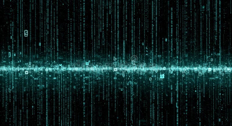 Abstract Futuristic Digital Data Stream Technology Background. Stock ...