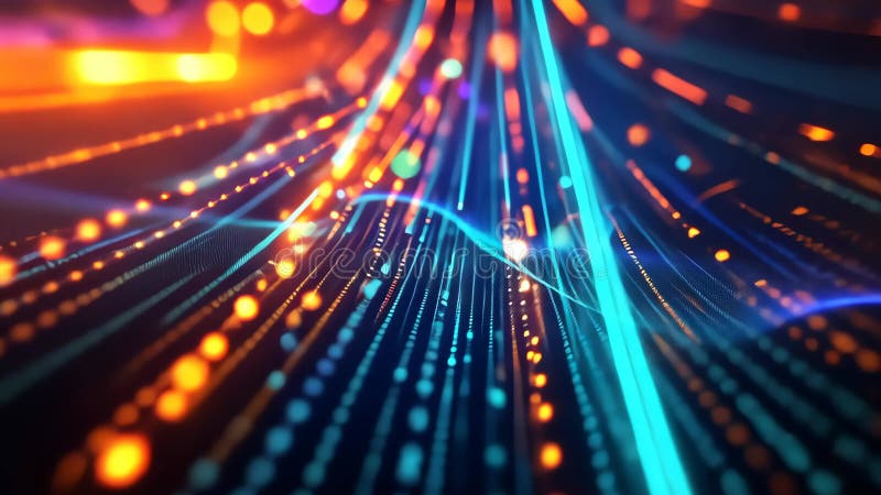 Abstract Futuristic Digital Data Stream with Vibrant Colors, Technology ... Abstract Futuristic Digital Data Stream with Vibrant Colors, Technology ...