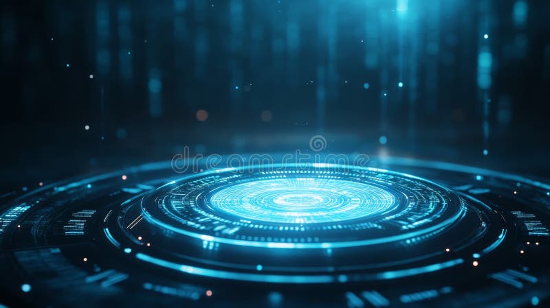 Abstract Futuristic Digital Interface with Blue Light Stock ...