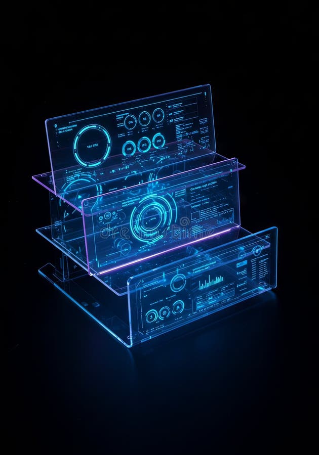 Abstract Futuristic Digital Interface Display Stock Illustration ...