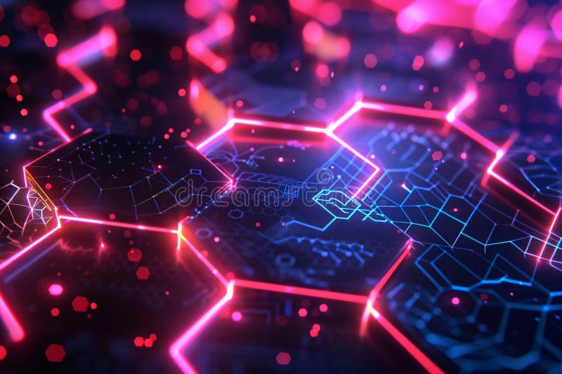 Abstract Futuristic Digital Network Stock Illustration - Illustration ...