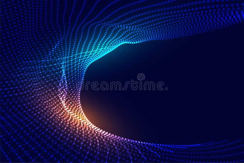 Abstract Futuristic Digital Particles Glowing Background Design Stock ...