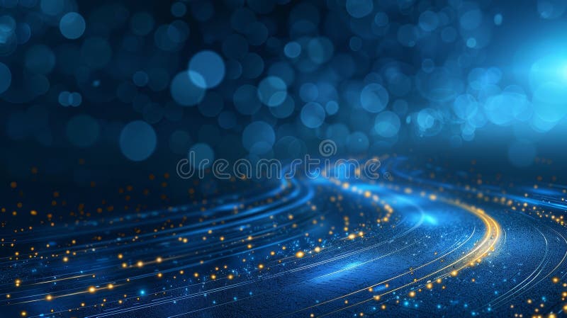 Abstract Futuristic Digital Pathway with Lights Stock Illustration ...