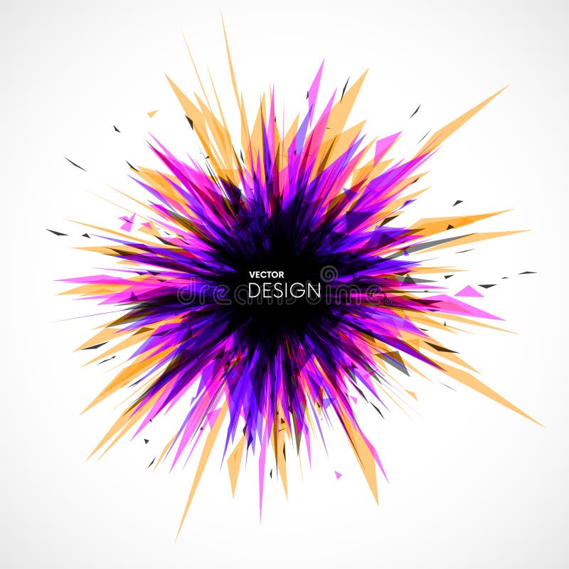 Futuristic Explosion with Colorful Triangles Stock Vector ...