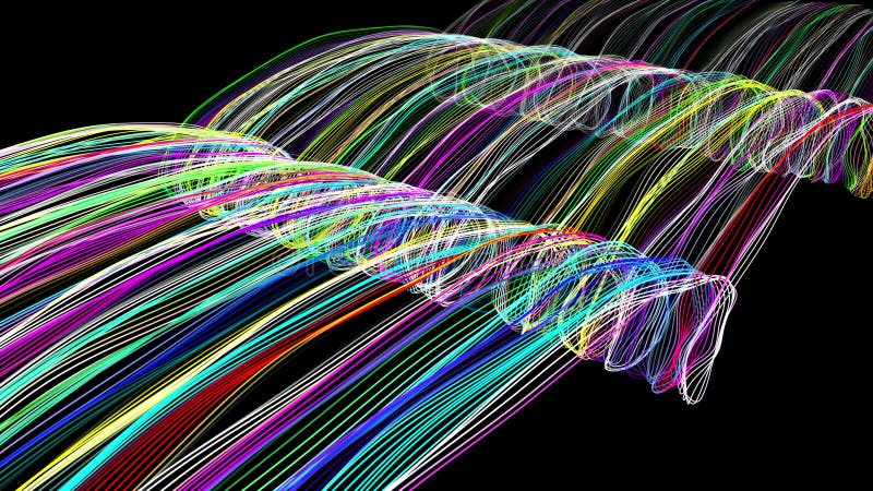 Abstract Futuristic Flow of Swirling Spiral Color Lines. Technology ...