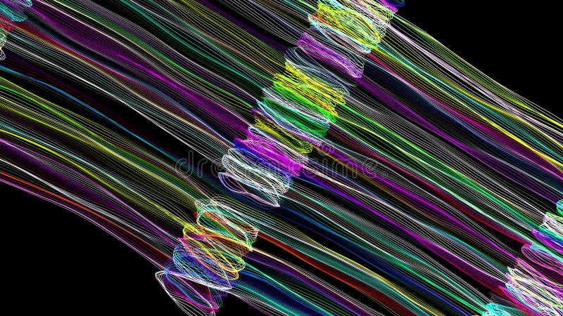 Abstract Futuristic Flow of Swirling Spiral Color Lines. Technology ...