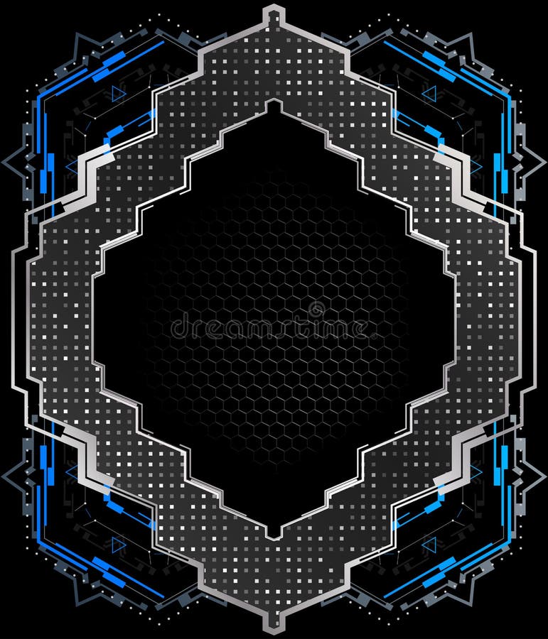 Abstract Futuristic Frame with Metallic Elements Stock Vector ...