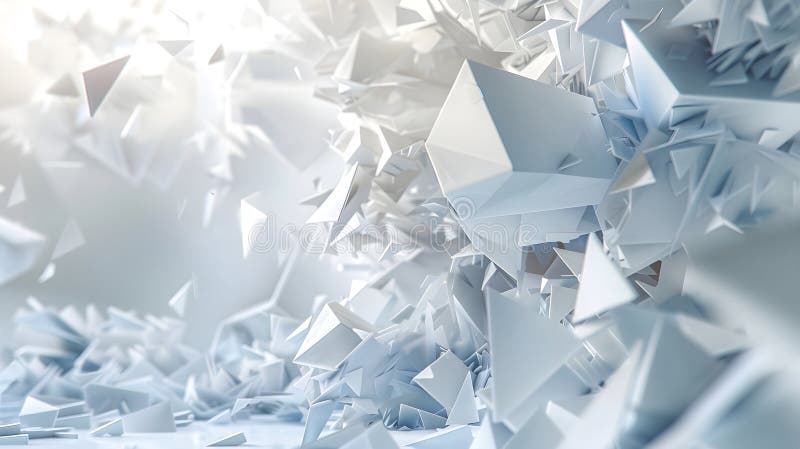 Abstract Futuristic Geometric Background in 3D Shapes Stock ...