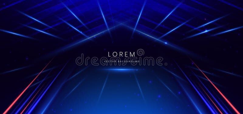 Abstract Futuristic Glowing Blue Light Ray with Lighting Effect on Dark ...