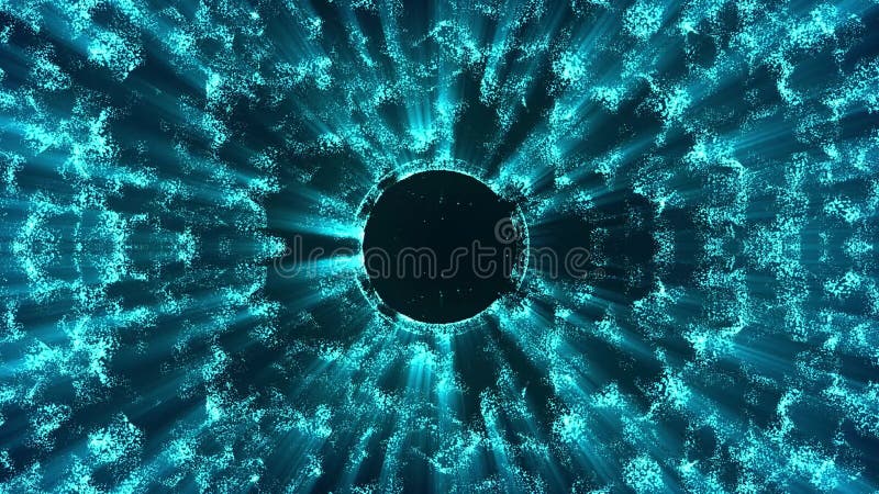 Abstract Futuristic Glowing with Blue Light Round Dark Sphere Space ...
