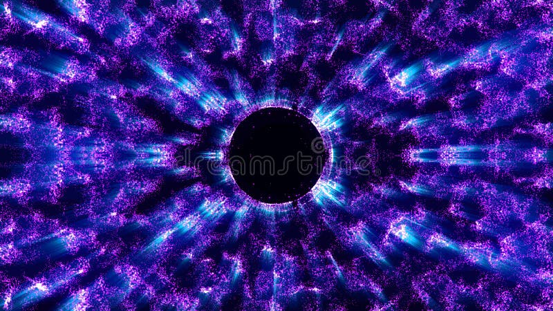 Abstract Futuristic Glowing with Blue Light Round Dark Sphere Space ...