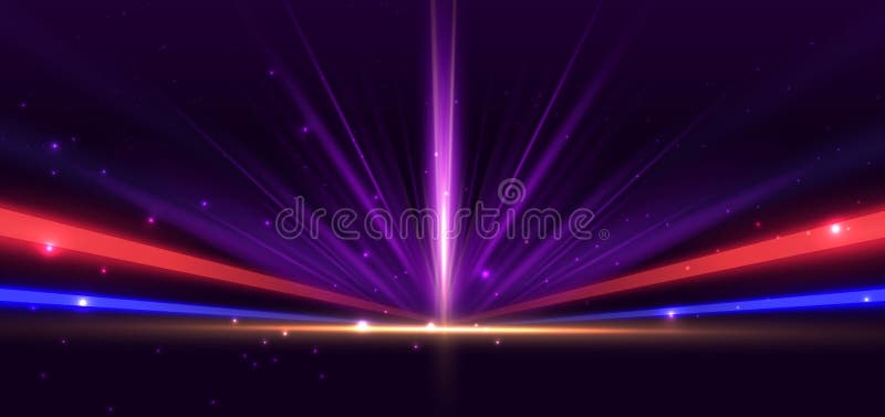 Abstract Futuristic Glowing Blue and Red Light Ray on Dark Background ...